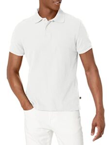 lee mens classic polo shirt, white, medium us