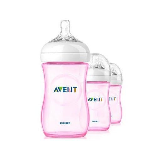 Philips Avent Natural PP Pink 9-Ounce Baby Bottles (Pack of 3)