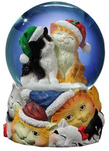 christmas cats musical snow globe by the san francisco music box company