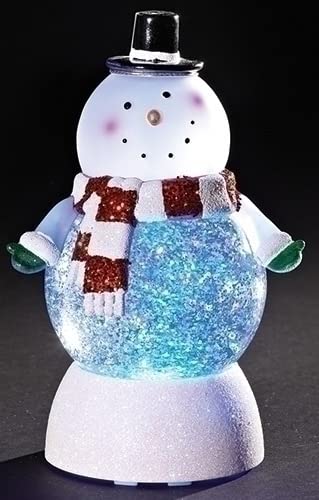 Christmas by Roman Inc., Confetti Lites Collection, 7.5" H LED Snowman Swirl Confetti Light Dome, Lantern, Snow Globe, Holiday Home Décor, Santa, Cardinal, Nutcracker, Snowman, Reindeer (7x5x3)