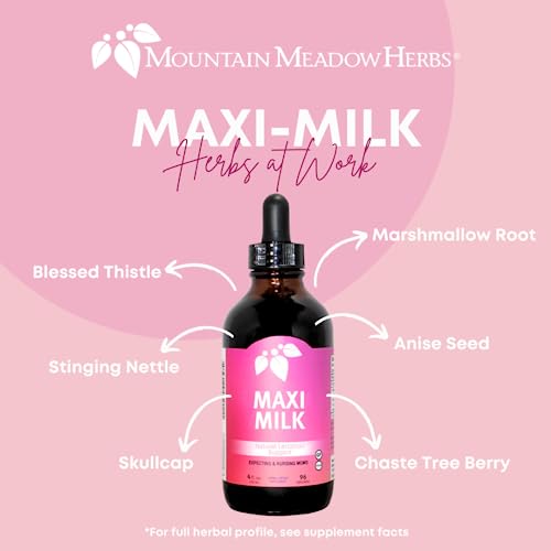 Mountain Meadow Herbs Maxi-Milk - 4 oz - All Natural Liquid Lactation Supplement to Increase Milk Supply for Breastfeeding Moms