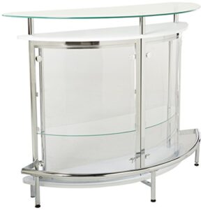 coaster furniture bar unit 20 inch w x 50.75 inch l x 41 inch h chrome and clear 101066