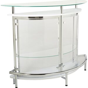 Coaster Furniture Bar Unit 20 inch W x 50.75 inch L x 41 inch H Chrome and Clear 101066