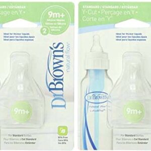 Dr. Browns Unisex Baby Natural Flow Standard Silicone Y-cut Nipples - 4 Nipples