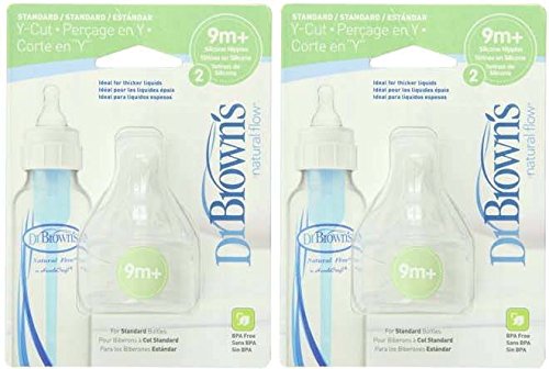 Dr. Browns Unisex Baby Natural Flow Standard Silicone Y-cut Nipples - 4 Nipples