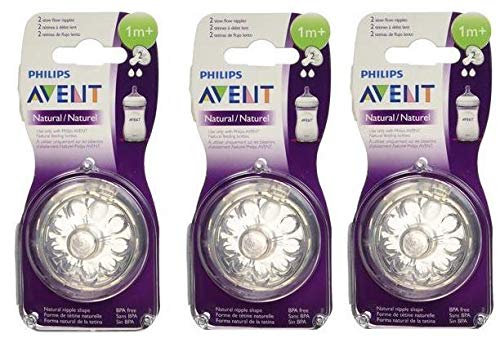 Philips Avent Natural Nipple Slow Flow - 6 Pack