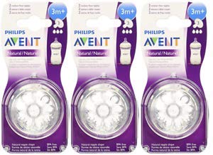 philips avent natural nipple medium flow - 6 pack