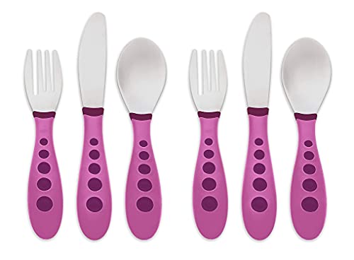 Gerber Stainless Steel Tip Kiddy Cutlery Set, 2 Sets - Pink