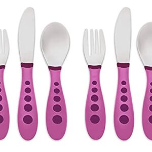 Gerber Stainless Steel Tip Kiddy Cutlery Set, 2 Sets - Pink