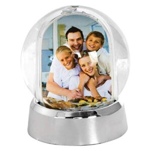 mini photo snow globe with silver base