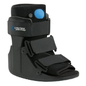 united ortho short air cam walker fracture boot, medium, black