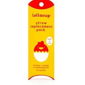 Lollaland Lollacup Straw Replacement Kit - Includes 2 Straws, 1 Weight & 1 Cleaning Brushes - Made in USA - BPA/BPS/PVC/Phthalate Free - Dishwasher Safe