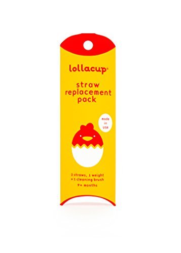 Lollaland Lollacup Straw Replacement Kit - Includes 2 Straws, 1 Weight & 1 Cleaning Brushes - Made in USA - BPA/BPS/PVC/Phthalate Free - Dishwasher Safe