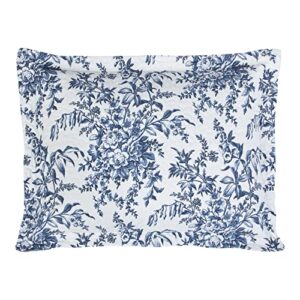 Laura Ashley Home - Queen Quilt Set, Reversible Cotton Bedding with Matching Shams, Lightweight Home Decor for All Seasons (Bedford Delft Blue, Queen)