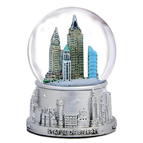 New York City Silver with Color Snow Globe 3.5 Inches Tall