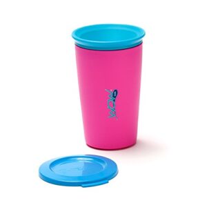 Wow Cup for Kids Original 360 Sippy Cup, Pink with Blue Lid, 9 oz