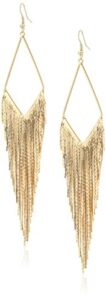 guess "basic" gold fringe linear drop earrings