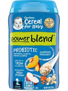 gerber baby cereal, oatmeal peach apple, 8 ounce