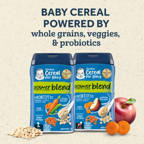 Gerber Baby Cereal, Oatmeal Peach Apple, 8 Ounce