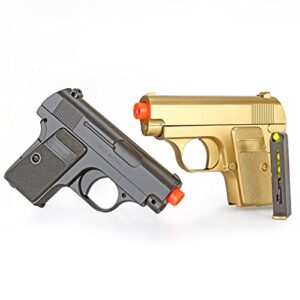 bbtac airsoft pistol gold and black dual 328 sub-compact mini pocket pistols 110 fps spring airsoft gun