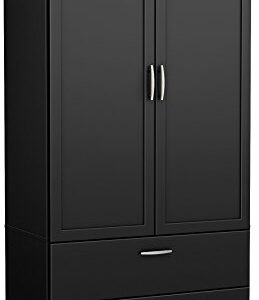 South Shore Acapella Wardrobe Armoire, Pure Black