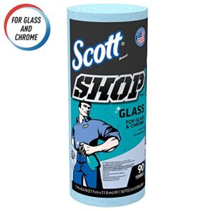 Scott® Shop Towels Glass™ (32896), Blue Shop Towels Glass, Mirrors and Chrome, Perforated Towels/Roll, 12 Rolls, 1,080 Towels/Case