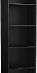 South Shore Axess 5-Shelf Narrow Bookcase, Pure Black, 7270758