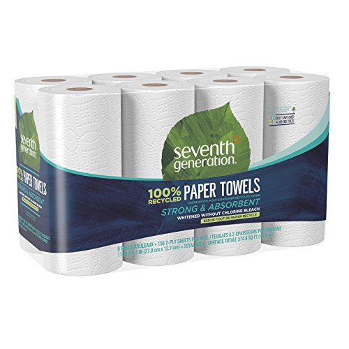 Seventh Generation Paper Towels, 100% Recycled Paper, 2-ply, 8 Count (Pack of 4)