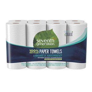 Seventh Generation Paper Towels, 100% Recycled Paper, 2-ply, 8 Count (Pack of 4)