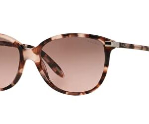 Ralph by Ralph Lauren RA 5160 11614 Shiny Pink Tortoise Plastic Cat-Eye Sunglasses Brown Gradient Lens