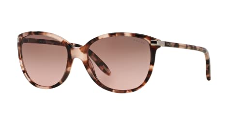 Ralph by Ralph Lauren RA 5160 11614 Shiny Pink Tortoise Plastic Cat-Eye Sunglasses Brown Gradient Lens