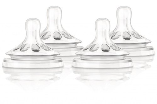 Philips Avent Natural Nipple Newborn Flow - 4 Count (Pack of 1 )