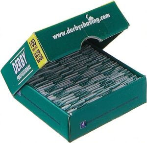 100 derby single edge razor blades for barbers platinum coated