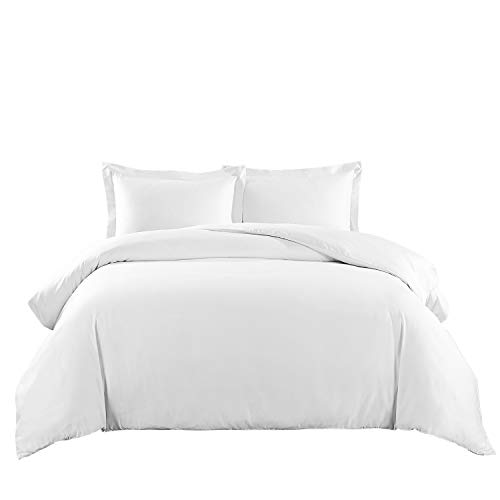 Royal Tradition Solid 650 Thread Count Cotton Blend Twin/Twin Extra Long (XL) Duvet Cover Set (White) Includes: 1-Duvet/Comforter Cover and 1-Pillow Sham