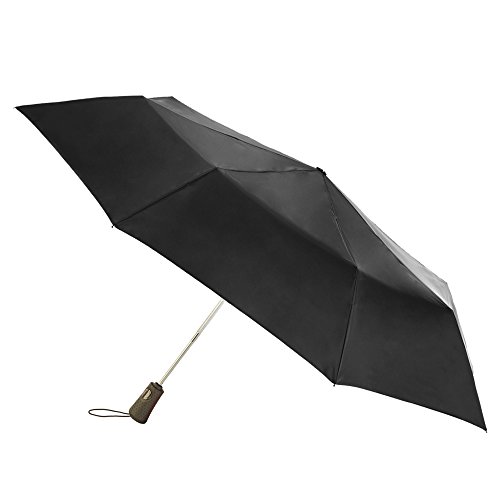 totes Titan Compact Travel Umbrella, Windproof, Water Repellent Auto Open/Close , Black