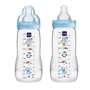 mam easy active baby bottle, switch between breast and to clean, 4+ months, boy,(pack of 2)