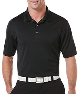 pga tour mens airflux solid mesh short sleeve polo (sizes - 4x) golf shirt, caviar, xx-large us