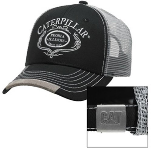 Caterpillar CAT Script Trucker Mesh Cap Black