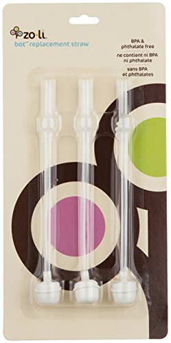 ZoLi BOT Weighted Straw Sippy Cup Replacement Straws | 3-Pack, fits BOT 6 oz and 9 oz Cups