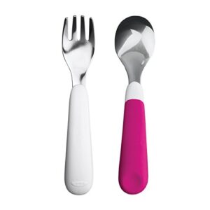 OXO Tot Fork and Spoon Set, Pack of 2 (Pink)