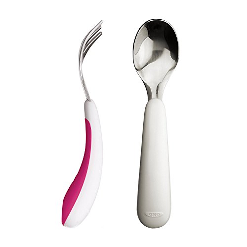 OXO Tot Fork and Spoon Set, Pack of 2 (Pink)