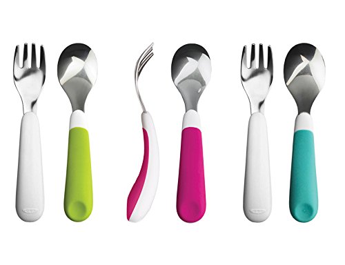 OXO Tot Fork and Spoon Set, Pack of 2 (Pink)