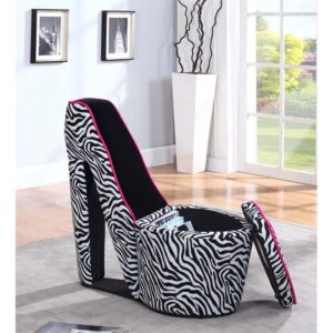 ORE International A High Heel Storage Chair, Black Zebra