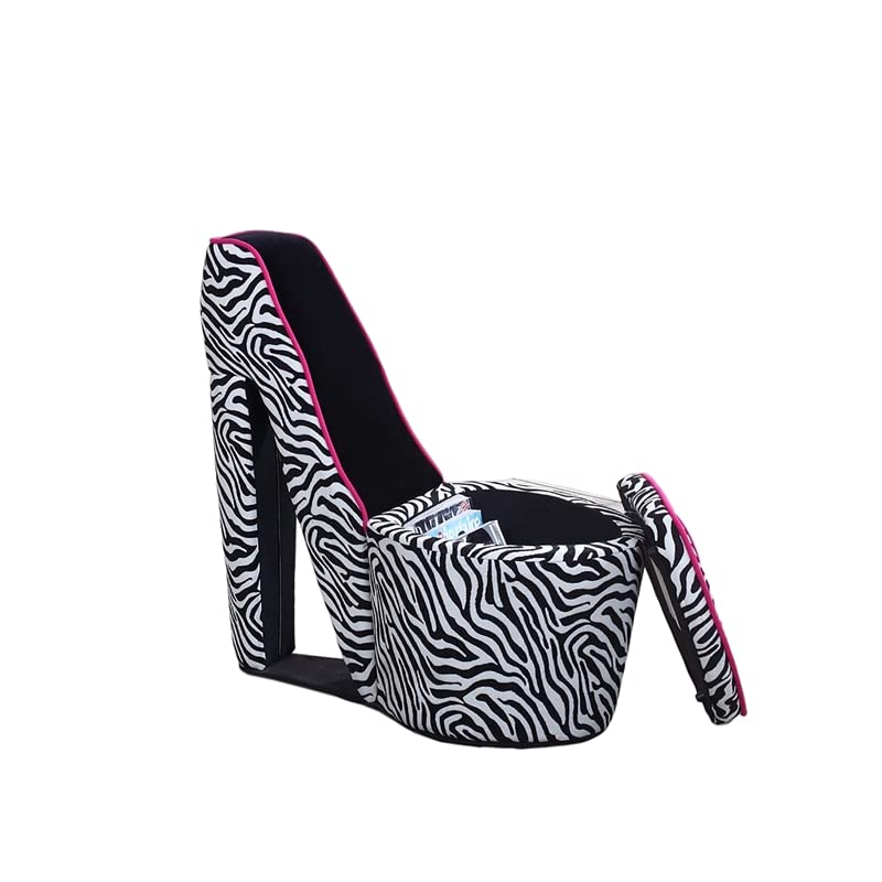 ORE International A High Heel Storage Chair, Black Zebra