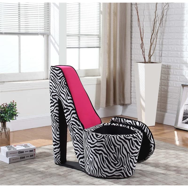 ORE International A High Heel Storage Chair, Pink Zebra