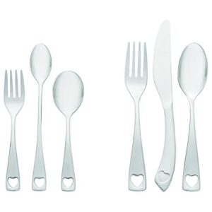 oneida little love 6 piece fine flatware progress 18/10 stainless steel, silverware set