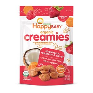 happy baby organics creamies strawberry raspberry & carrot, 1 oz