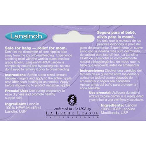 Lansinoh HPA Lanolin for Breastfeeding Mothers, 1.41 Ounce (Pack of 2) - Packaging may vary