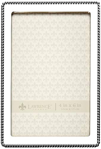 Lawrence Frames Metal Picture Frame with Delicate Outer Border of Beads, 4 by 6-Inch, Silver