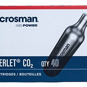 Crosman 12-Gram CO2 Powerlet Cartridges For Use With Air Rifles And Air Pistols, Pack of 40